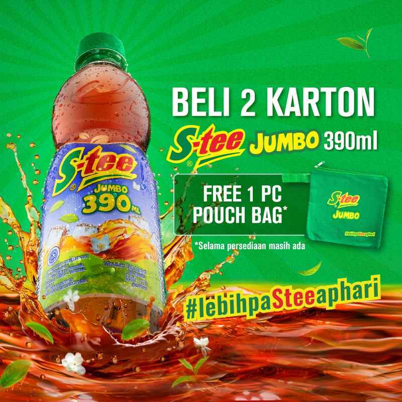Promo 2 Karton S-tee Jumbo 390ml Free Pouch Bag Diskon 30% Di Seller ...