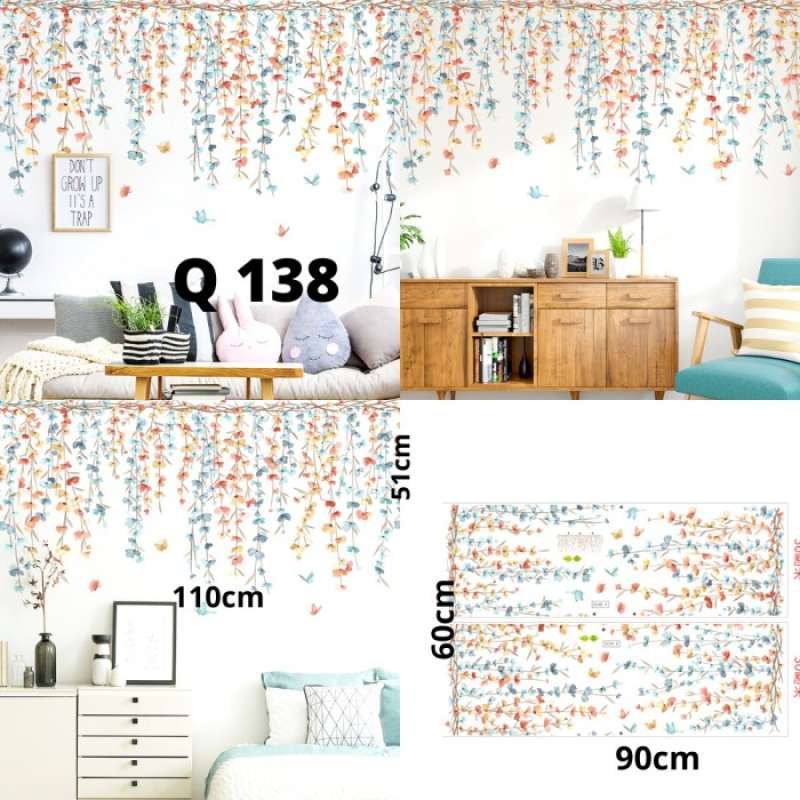 Jual Stiker Sticker Wallpaper Daun Salur Tembok Dinding Keramik Kamar Mandi - Q 138 Di Seller ...