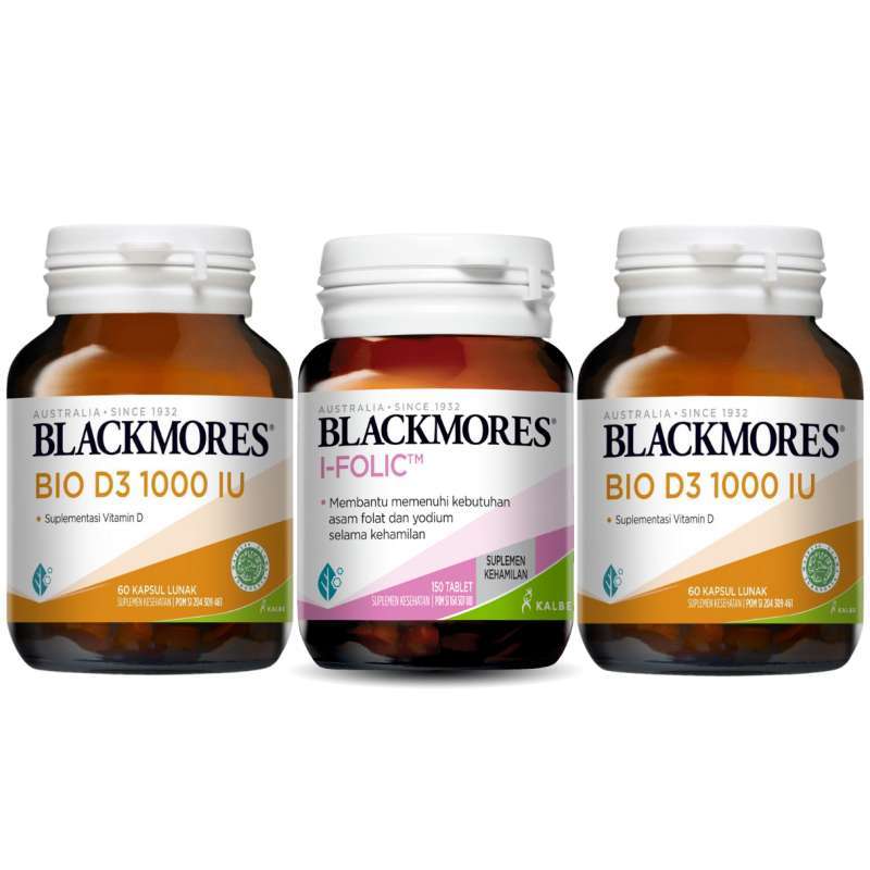 Jual Paket Blackmores I Folic 150 Tablet Dan Vitamin Bio D3 1000 Iu 60 Kapsul Lunak Dua Botol ...