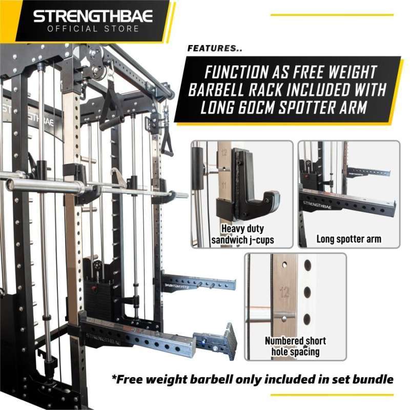 Jual All In 1 Trainer Strengthbae Power Rack Smith & Cable Machine Home ...