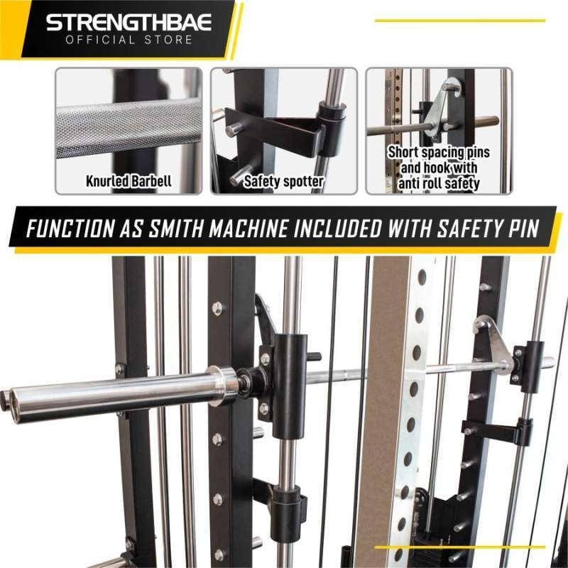 Jual All In 1 Trainer Strengthbae Power Rack Smith & Cable Machine Home ...