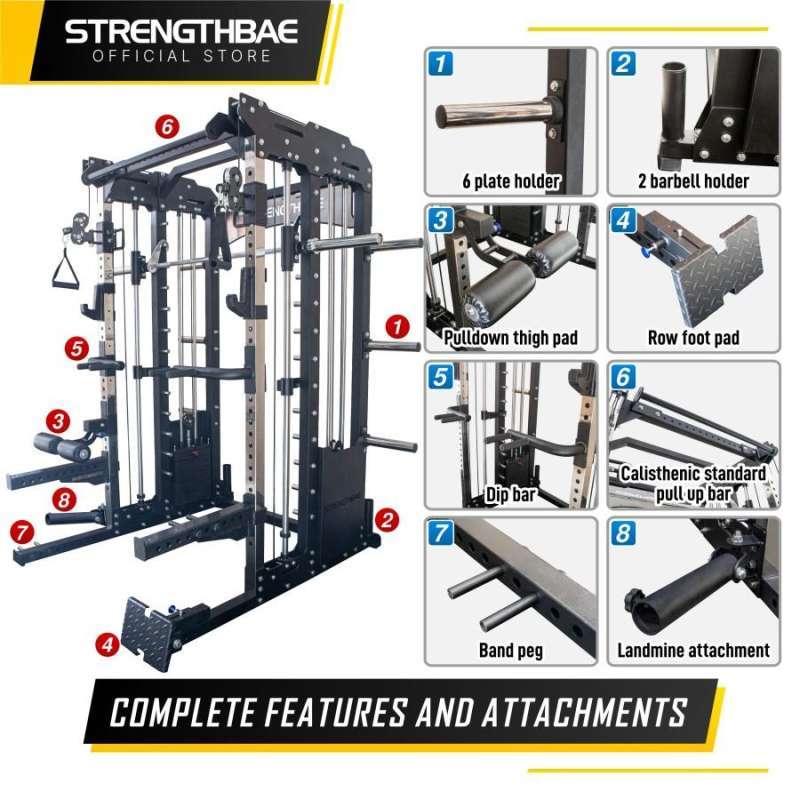 Jual All In 1 Trainer Strengthbae Power Rack Smith & Cable Machine Home ...