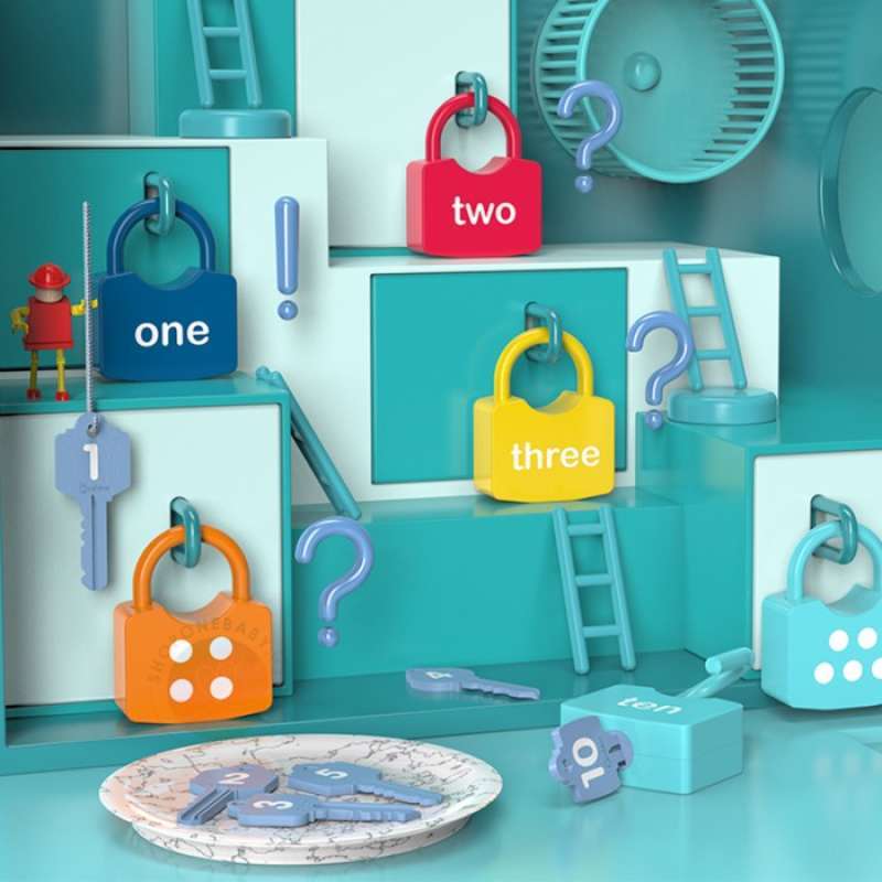 Promo Mainan Balita Onshine Matching Numbers Locks And Keys Toy Belajar ...