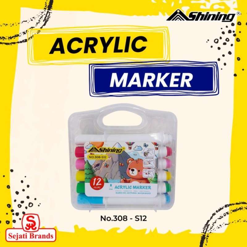 Jual Shining Spidol Akrilik 308-s12 | Akrilik Marker Di Seller Enportu ...