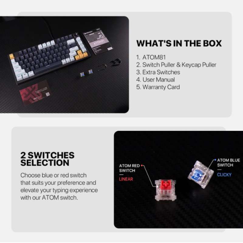 Jual Fantech Atom 81 Mizu Mk875 V2 Keyboard Gaming Mechanical - Navy ...