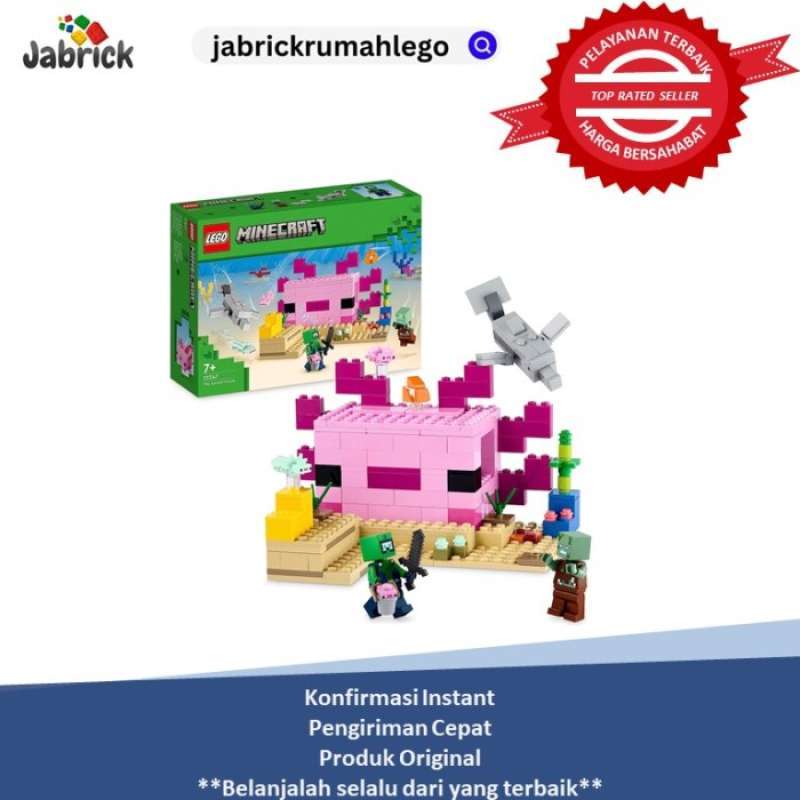 Promo Lego 21247 Minecraft The Axolotl House Set, Buildable Underwater ...