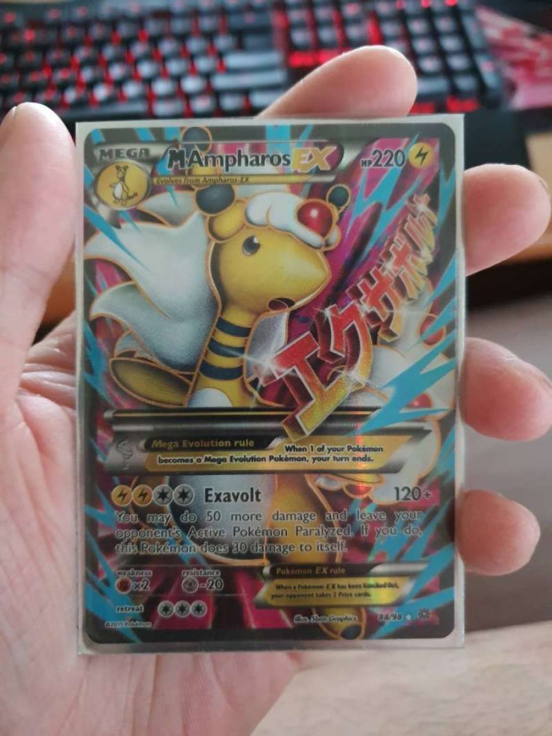 Promo M Ampharos Ex - 88/98 - Full Art Ultra Rare Xy: Ancient Gin ...