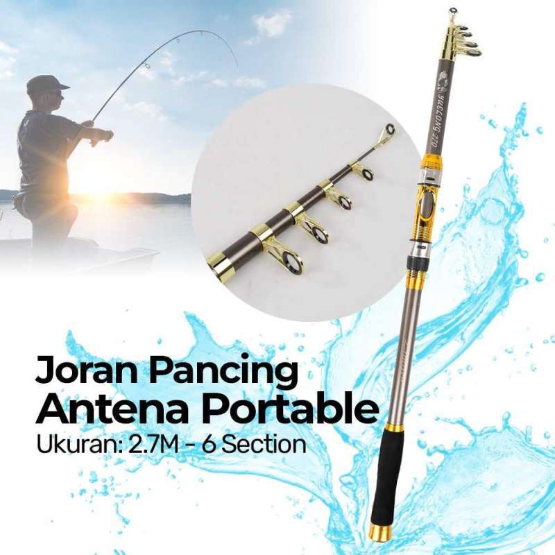 Jual Joran Pancing Antena Portable Carbon Fiber Rod Rill Besi Ril Reel ...