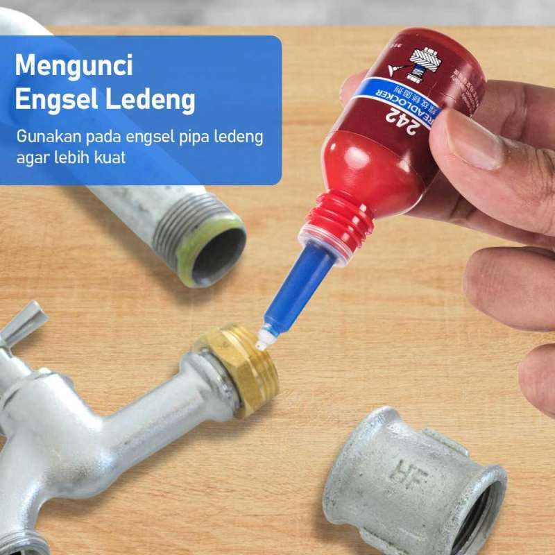 Jual Lem Baut Multifungsi Blue Threadlocker Anaerobic Glue 10ml 242 ...