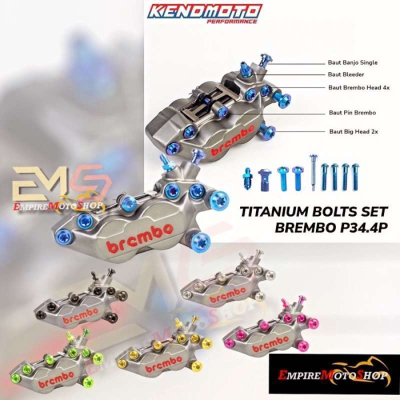 Promo Kendmoto Baut Titanium Set Kaliper Brembo 4 Piston P34 Titanium Bolt Diskon 23% Di Seller ...
