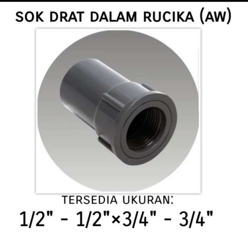 Jual Sambungan Pipa Pvc Rucika Sok Drat Dalam Sdd Kuningan 1/2 X 3/4 ...