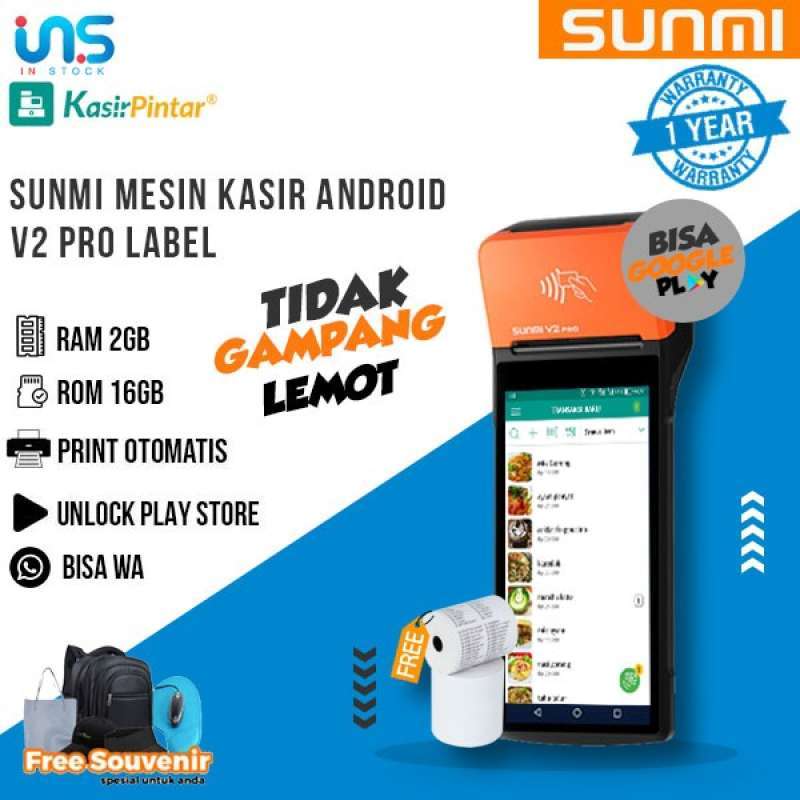Promo Mesin Kasir Android Sunmi V2 Pro 4g Nfc Ram 2/16gb Printer Label Diskon 9% Di Seller Elant ...