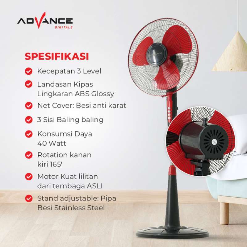 Promo Kipas Angin Advance Sf-16a 16 Inch Stand Fan Votre Diskon 41% Di ...