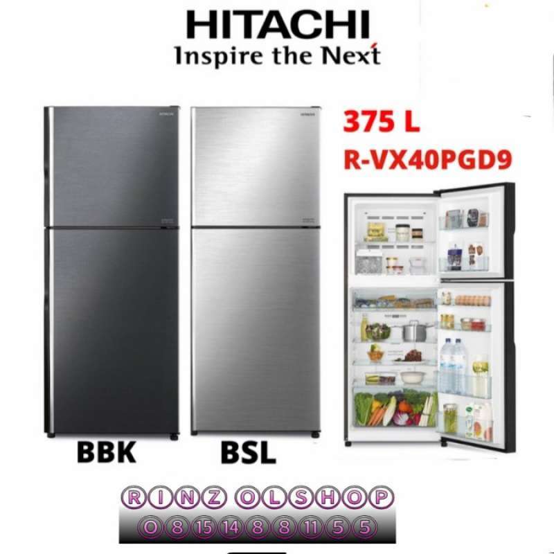 Promo Kulkas Hitachi R-vx40pgd9 Inverter 2 Pintu Rvx40ogd9 Bbk Bsl 375 L Diskon 2% Di Seller ...