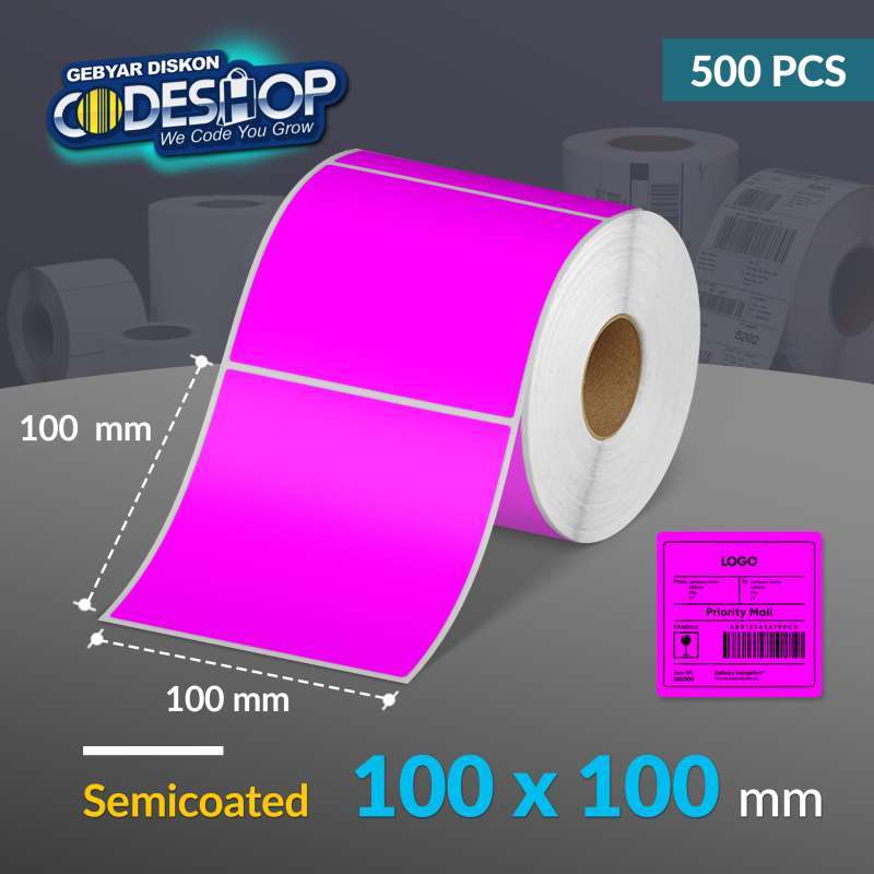 Jual Codeshop Label Semicoated 100 X 100 Mm 1 Line Warna Stiker Printer ...
