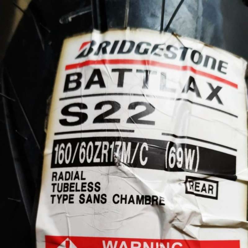Promo Ban Bridgestone 160/60-17 S22 Belakang Hypersport Rear Tyre Motor ...