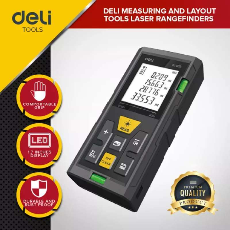 Jual Meteran Digital Laser Deli Original Murah - Harga Diskon April ...