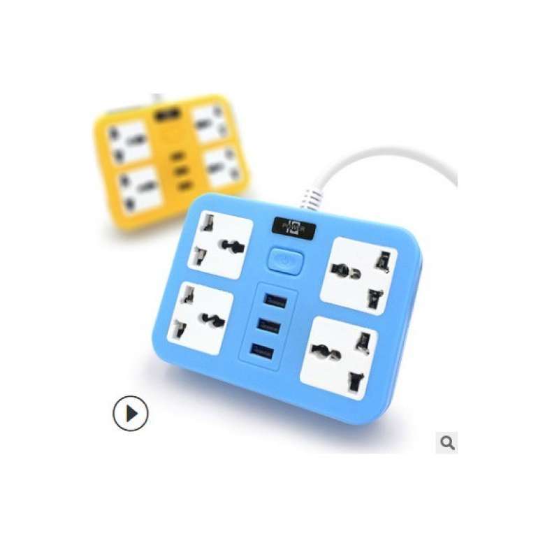 Promo Stop Kontak Usb /power Strip/socket Usb 4 2.1a/colokan Listrik Smart. - T15 Blue Diskon 50 ...