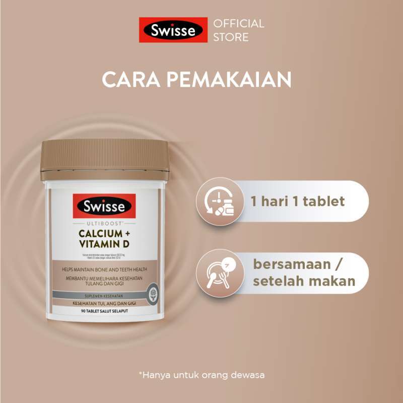 Promo Swisse Ultiboost Calcium & Vitamin D - Suplemen Kalsium & Vit D3 1000iu Diskon 57% Di ...