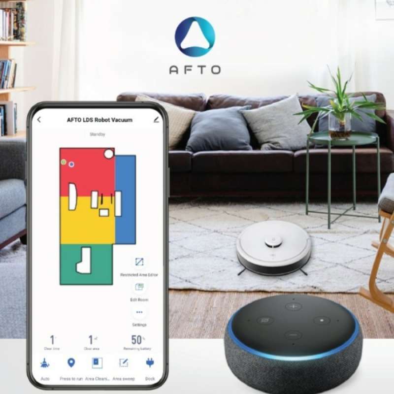 Promo Afto Smart Laser Vacuum Cleaner Multi Floor Mop Sweep Lds Lidar ...