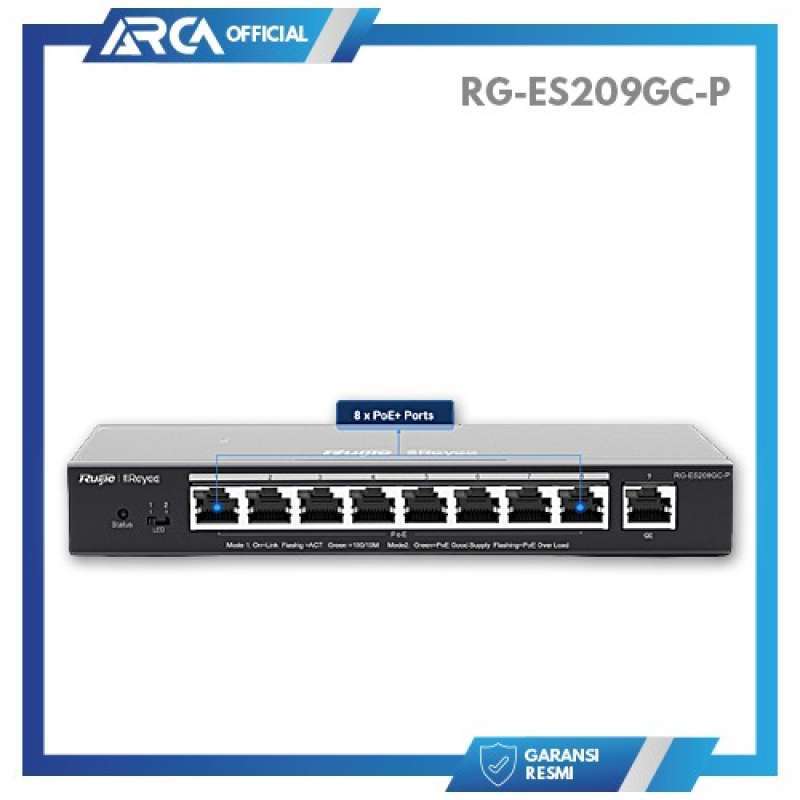 Promo Ruijie Reyee Rg-es209gc-p 9port Gigabit Smart Cloud Managed Poe ...