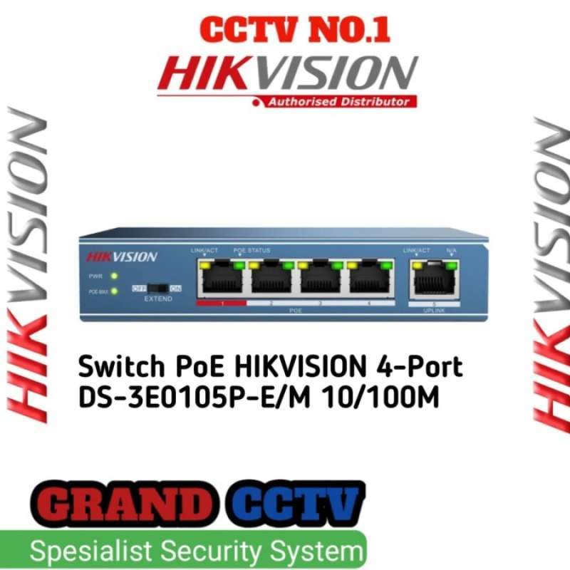 Promo Switch Hikvision Ds-3e0105p-e/m Switch Poe Hikvision 4 Port Diskon 23% Di Seller Praptuma ...