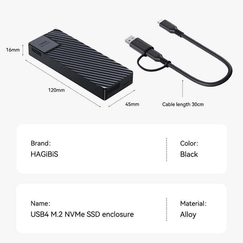 Jual Hagibis Usb 4.0 40gbps M.2 Nvme Ssd Enclosure With Thunderbolt 4/3 ...