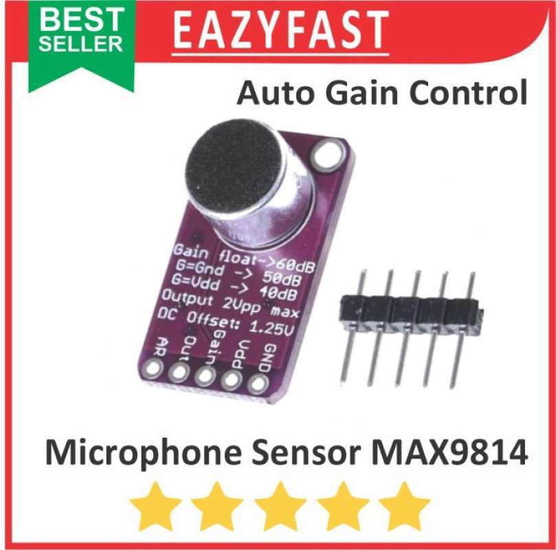 Jual Modul Sensor Mic Microphone Max9814 Auto Gain Control Audio Amplifier Di Seller Eazyfast ...