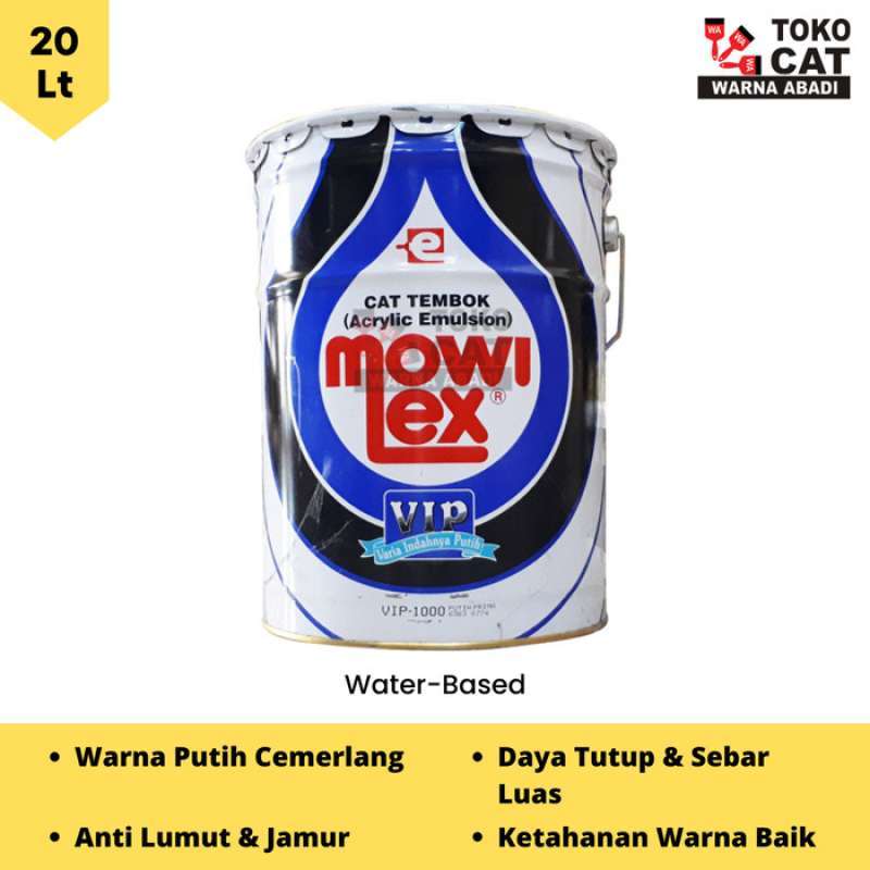 Promo Cat Tembok Mowilex Interior Warna Putih Prima E1000 20 Liter Diskon 33% Di Seller Toko ...