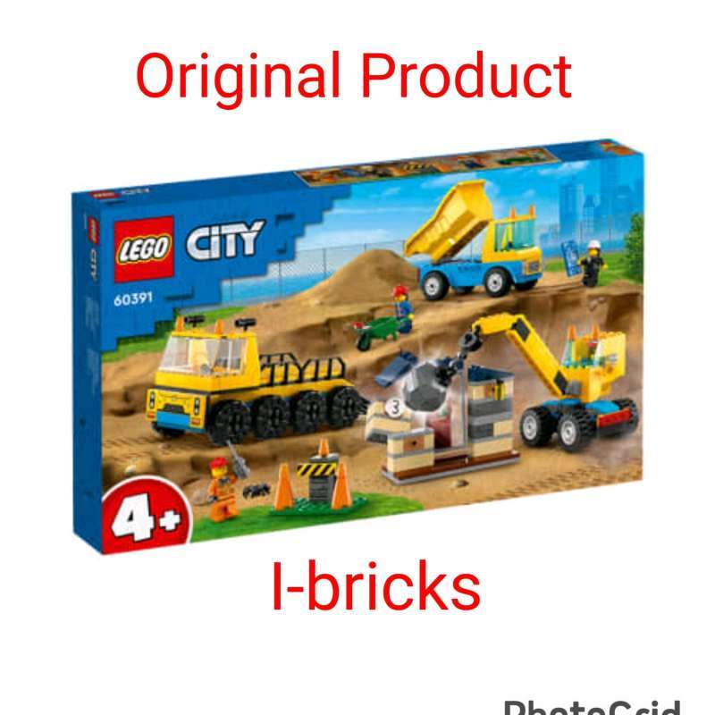 Jual Lego City 60391 Contruction Trucks And Wrecking Ball Crane Di ...