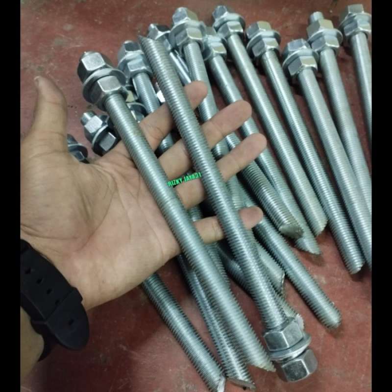 Promo Chemical Anchor Bolt Beton / M16 X 250 Mm / 2mur + 2ring ...