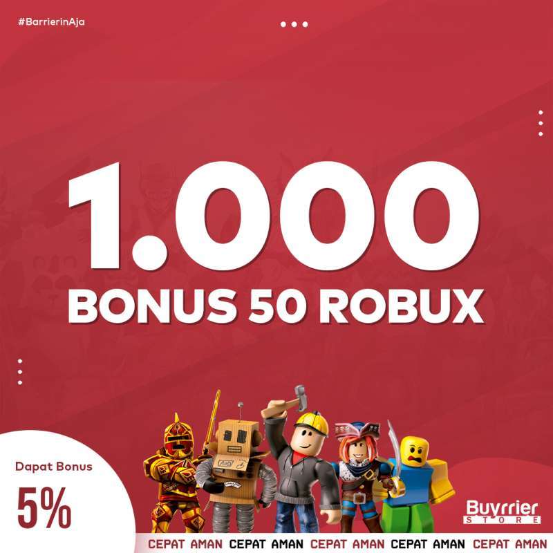Promo Robux Roblox Termurah + Bonus ! - 1000 + 50 Robux Diskon 23% Di ...