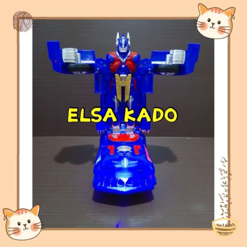 Promo Mainan Mobil Transformer Optimus Robot Car Change Truck Bump N Go ...