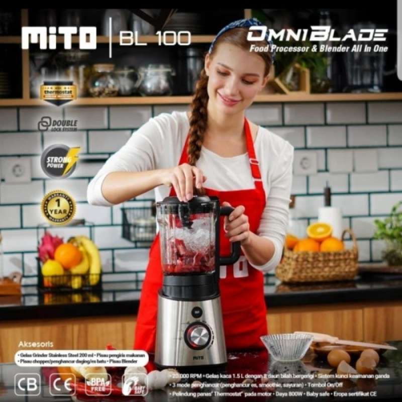 Promo Mito Food Processor 1,5 Liter Bl-100 Omni Blade Blender Bl100 Diskon 6% Di Seller Sn ...