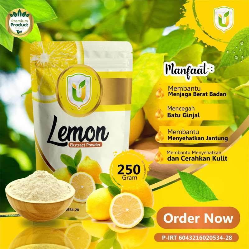 Promo Ekstrak Lemon Bubuk Murni Tanpa Gula Usybah 250gr Diskon 25% Di ...