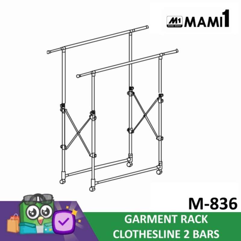 Promo Mami1 M-836 Garment Rack Clothesline 2 Bars Diskon 24% Di Seller Sakiyem Shop - Harapan ...