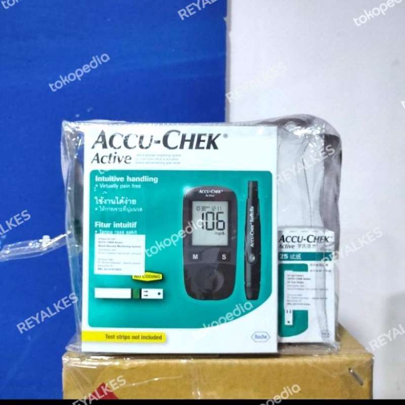 Promo Accu Check Active- Alat Tes Gula Darah Accu Check+ Strip Isi 25 ...