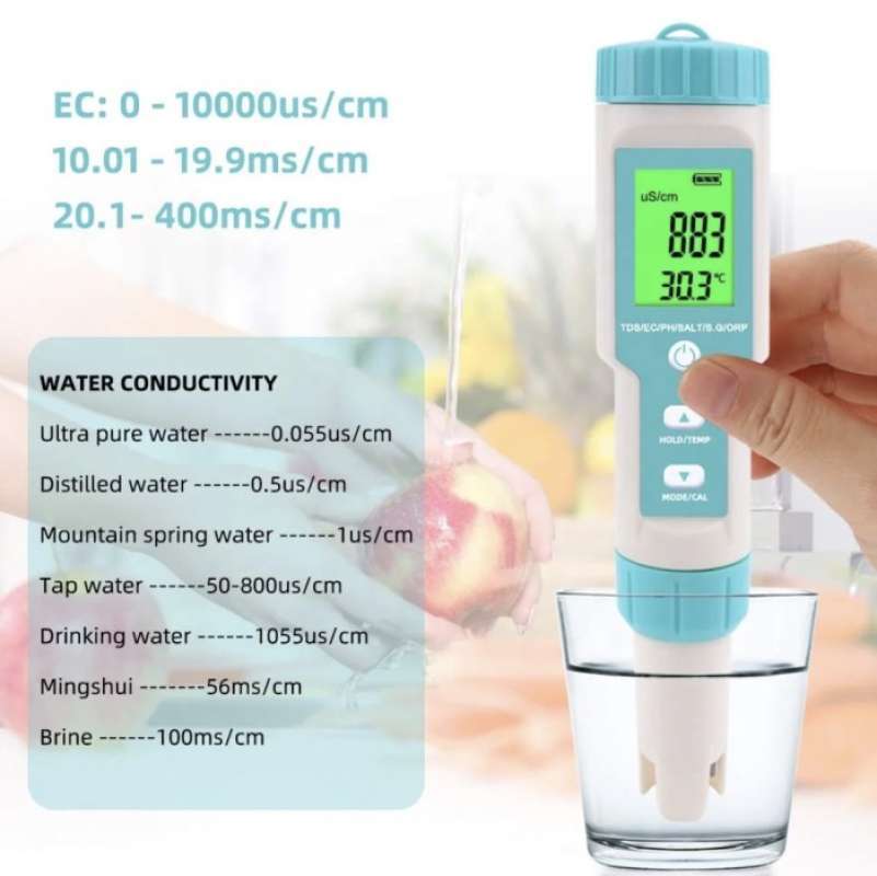 Promo C-600a 7 In 1 Ph/tds/ec/orp/salinity /s. G/temperature Backlight ...