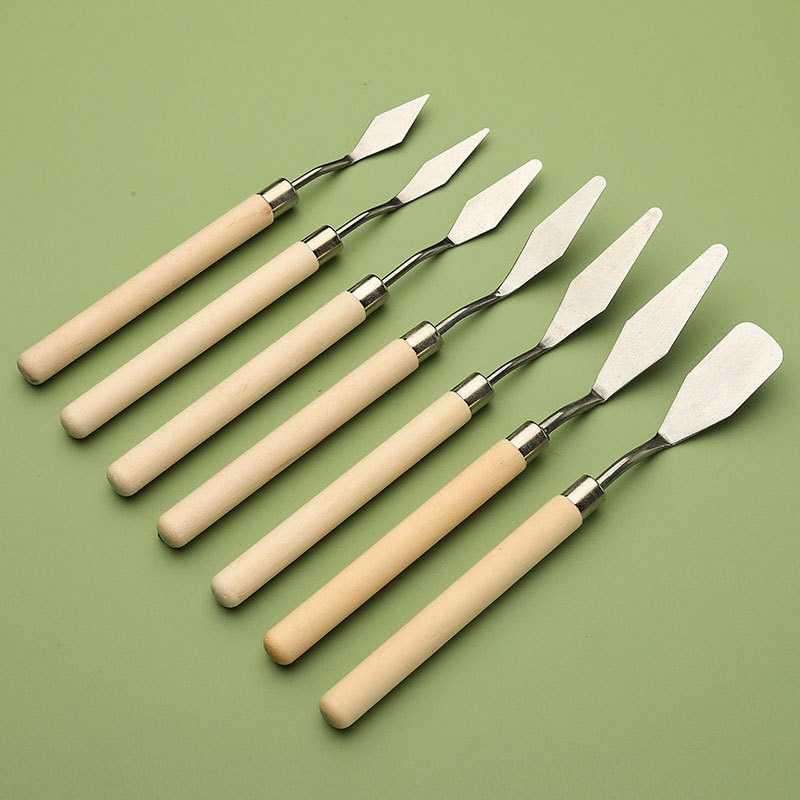 Jual Jowoart Pisau Palet Lukis Cat Akrilik Painting Scraper Knife 7 Pcs ...