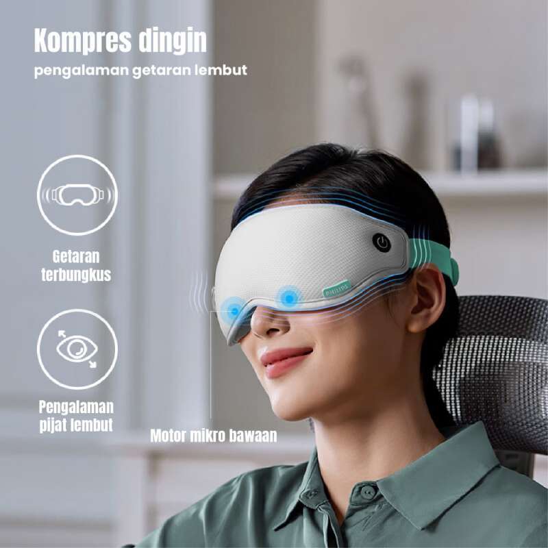 Promo [pharsa] Philips Massage Ppm3101e Eyes Massager Pijat Desain 3dsuit Lembut, Ramah Kulit ...