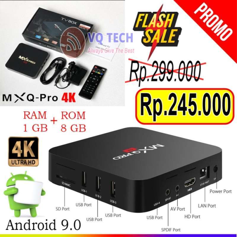 Promo Smart Tv Box Mxq Pro 4k Android 9.0 Ram 1gb Rom 8gbtermurah Diskon 17% Di Seller Sn Market ...