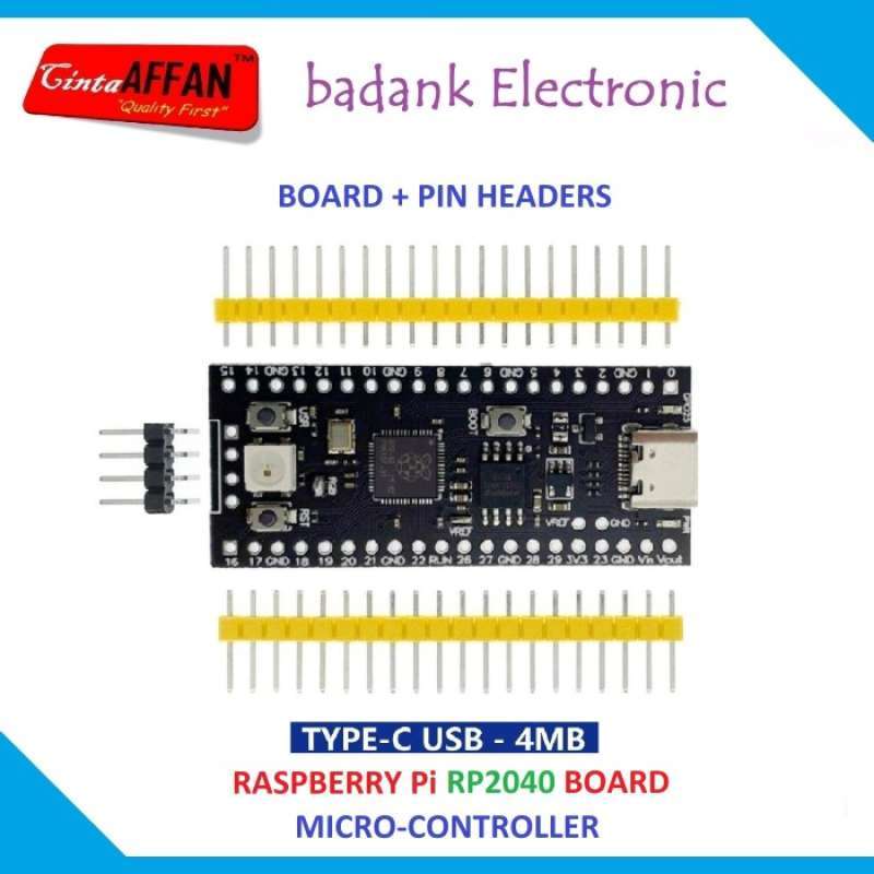 Promo Microcontroller Board Raspberry Pi Rp2040 Usb-c Type-c - 4mb ...