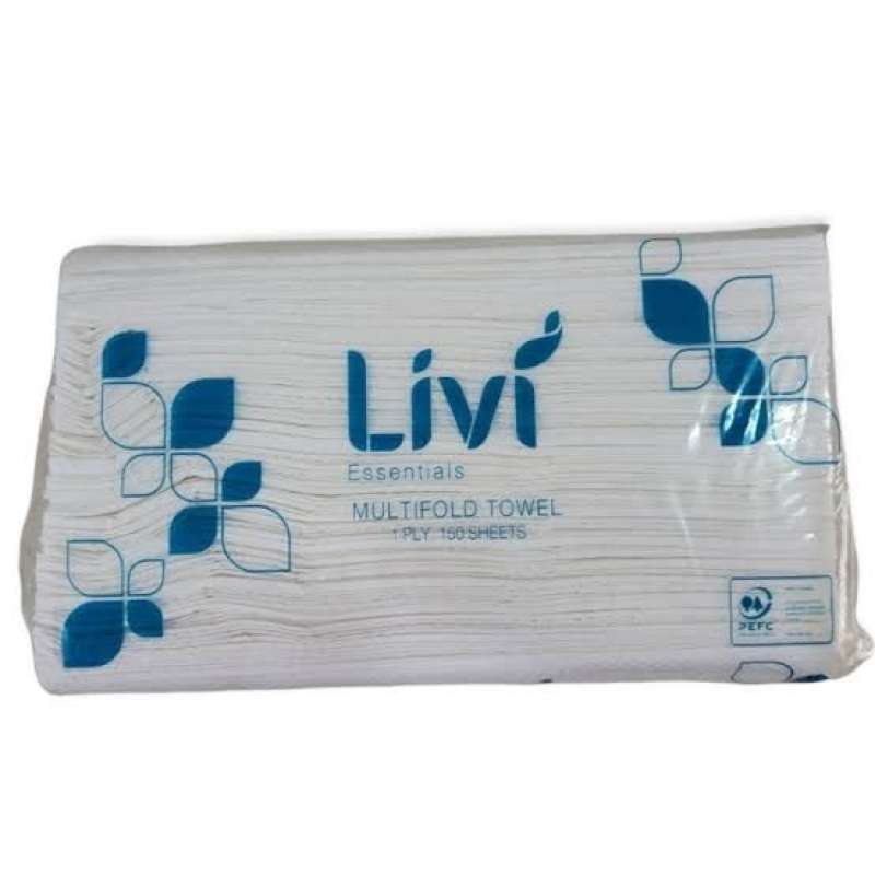 Promo Tissue Livi Essential Multifold 1 Ply 150 Sheets Diskon 23% Di ...