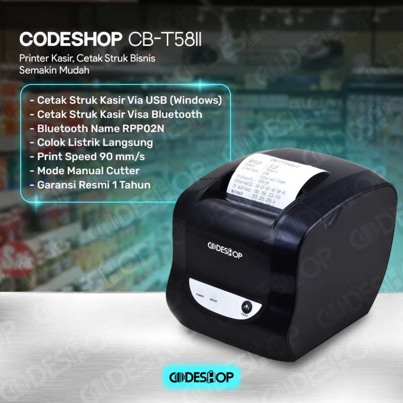 Jual Printer Thermal 58mm Kertas Termal 57 X 30 1 Slop Paket Kasir Codeshop Di Seller Codeshop ...
