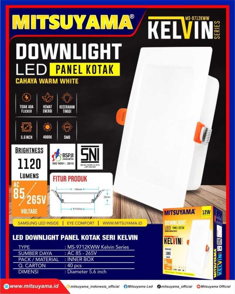 Promo Lampu Downlight Plafon Led Kotak Watt Mitsuyama Kelvin Lampu Downlight Plafon Led Kotak