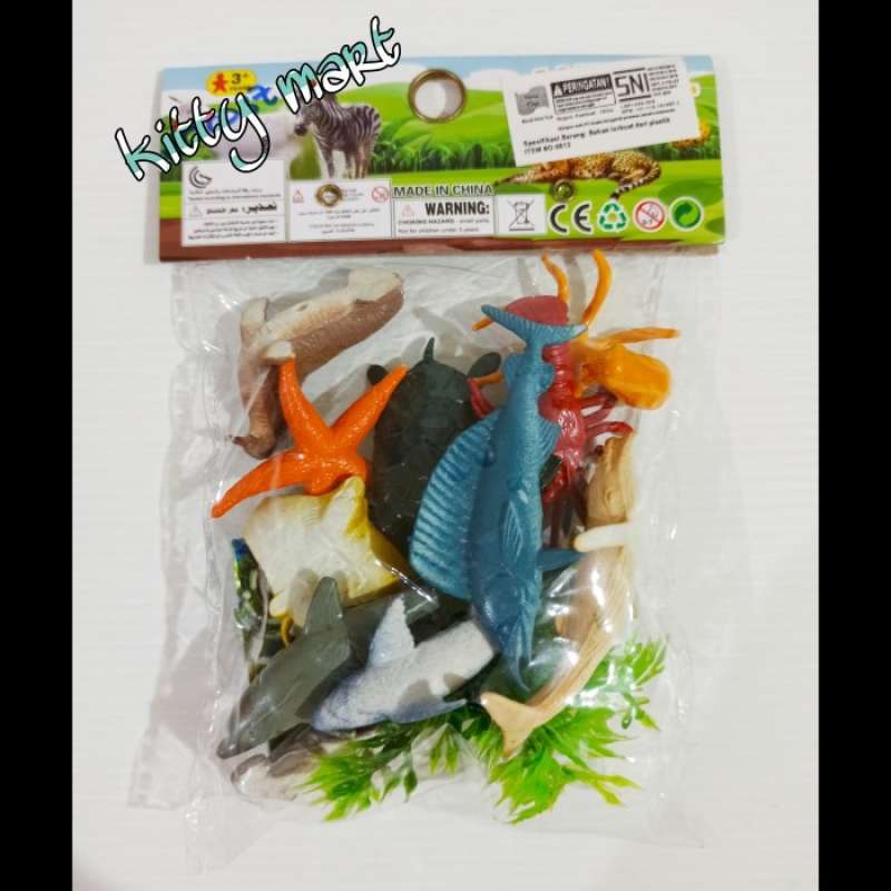 Jual Mainan Binatang Karet Hewan Liar Dinosaurus Serangga Cicak Ikan ...