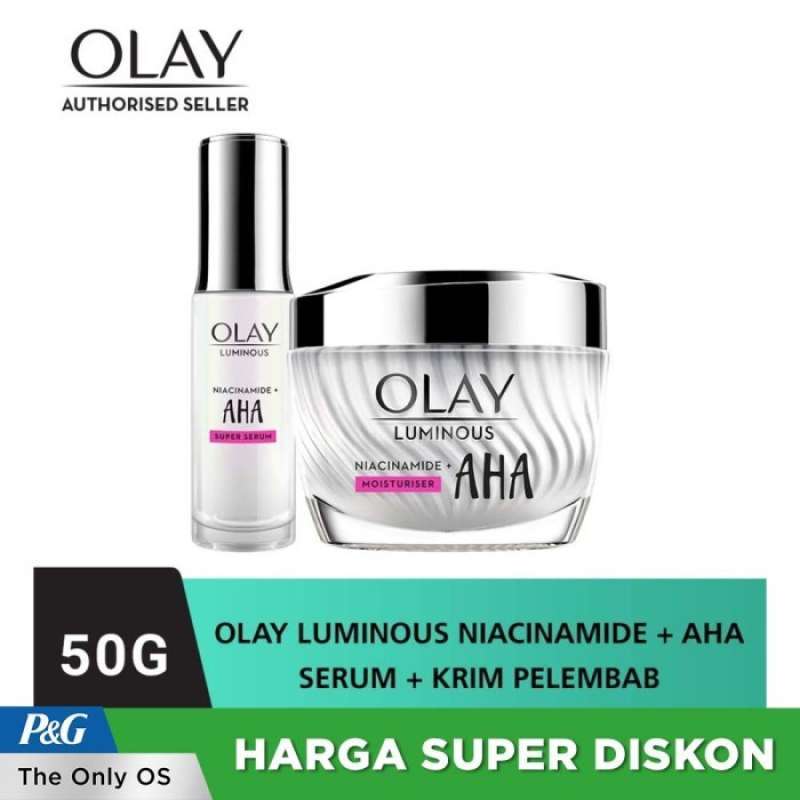 Promo Olay Luminous Niacinamide + Aha Moisturizer Serum Anti Aging ...