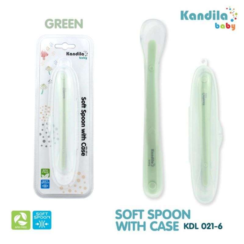 Jual Kandila Baby Soft Spoon Silicone With Case | Kdl 021-6 | Sendok ...
