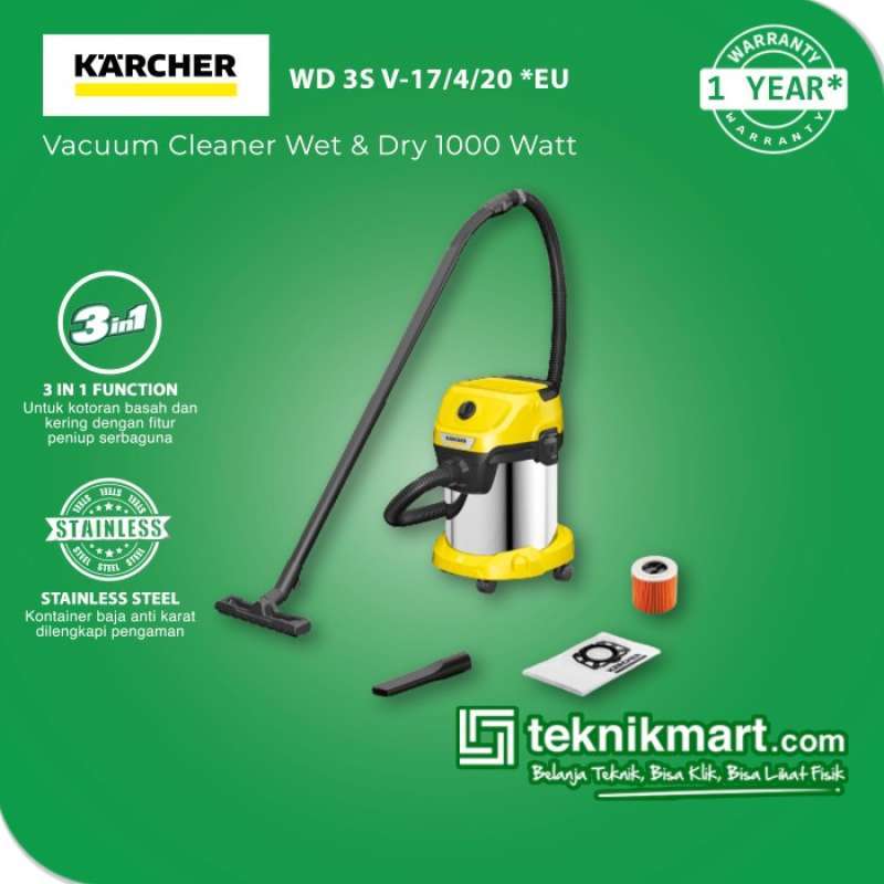 Promo Karcher Wd 3 S V-17/4/20 *eu Vacuum Cleaner Wet & Dry Diskon 33% Di Seller Masteguh - Tugu ...