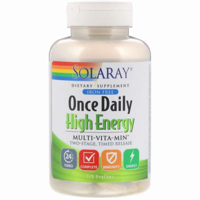 Promo Solaray - Once Daily High Energy, Multivitamin Iron Free 120 Caps ...